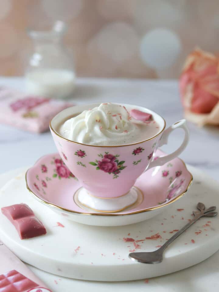 Ruby Hot Chocolate (Pink Hot Chocolate) - Brunch & Batter