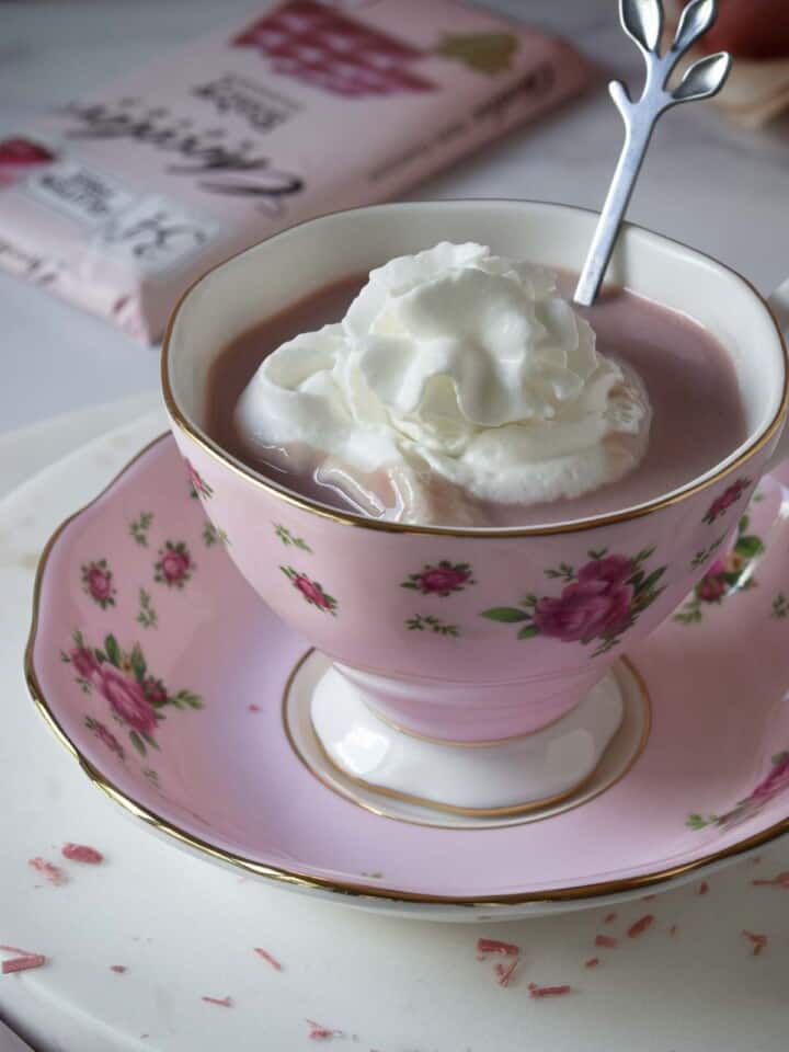 Ruby Hot Chocolate (Pink Hot Chocolate) - Brunch & Batter