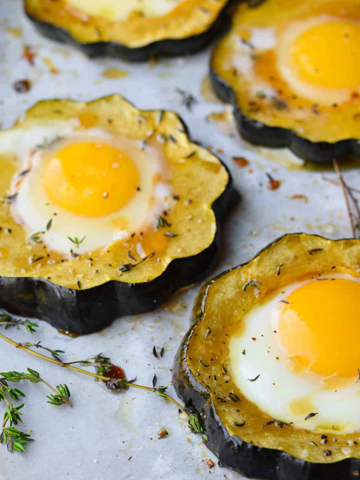 Acorn Squash Egg in a Hole with Hot Honey and Thyme - Brunch & Batter