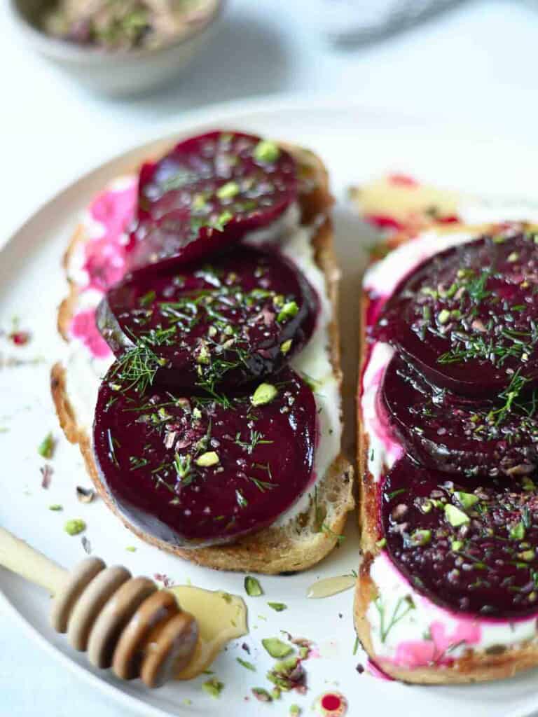 Beet Toast with Crème Fraiche and Dill - Brunch & Batter