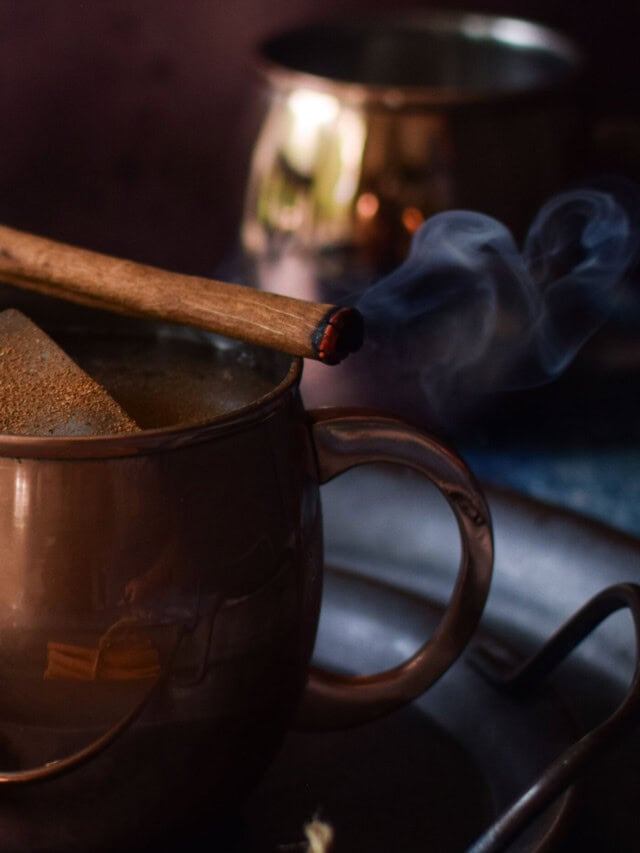 Chai Moscow Mule with Burnt Cinnamon - Brunch & Batter