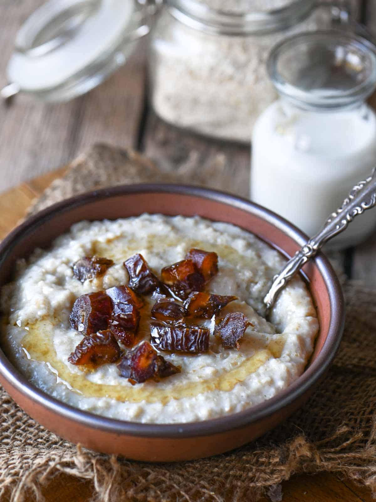 Scottish-Style Oatmeal with Dates and Honey - Brunch & Batter